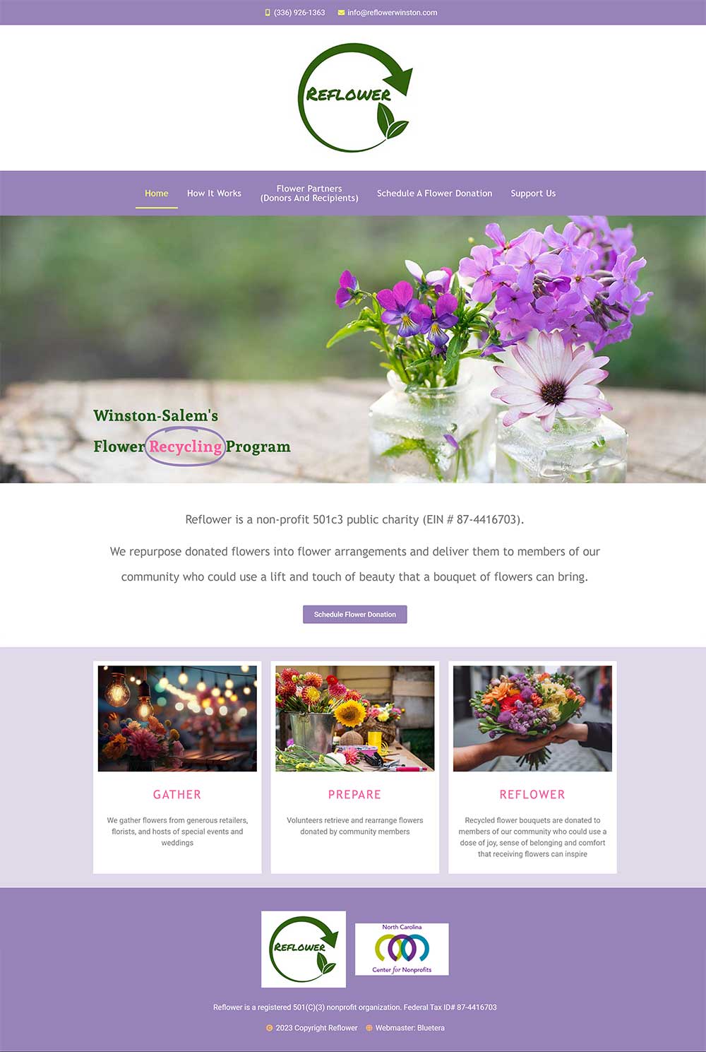Custom WordPress Website Design for Reflower - Bluetera Web Design in ...